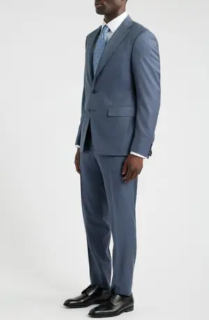 Canali Capri Trim Fit Solid Wool Suit