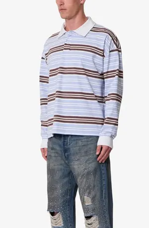 Mnml Striped Long Sleeve Polo Shirt