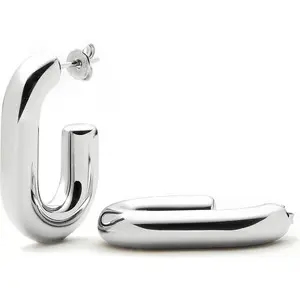 MISSOMA Chubby Oval Medium Hoop Earrings - Silver
