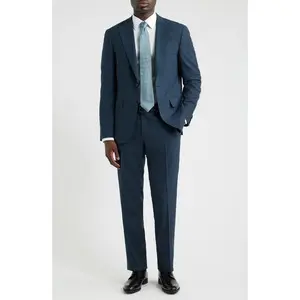 Canali Capri Trim Fit Solid Wool Suit - Dark Blue