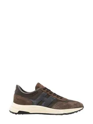 Hogan Suede And Calf Leather Lined Sneakers - Brown