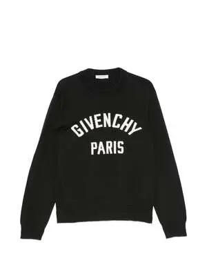 Givenchy Crewneck Sweater With " Paris" Branding - Black