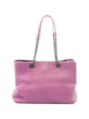 Bottega Veneta 2010s Intrecciato Chain Tote Bag - Pink