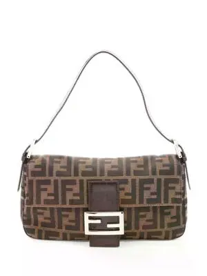 Fendi 2010s Zucca Mamma Baguette Handbag - Brown