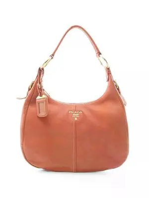Prada 2000s Name Tag Shoulder Bag - Orange