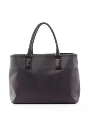 Bottega Veneta 2000s Marco Polo Intrecciato Jet Tote Bag - Black