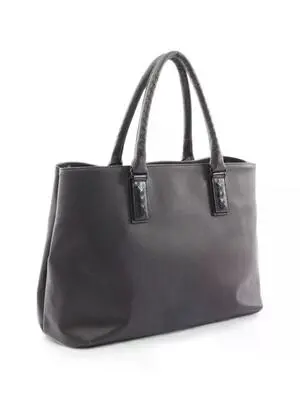 Bottega Veneta 2000s Marco Polo Intrecciato Jet Tote Bag