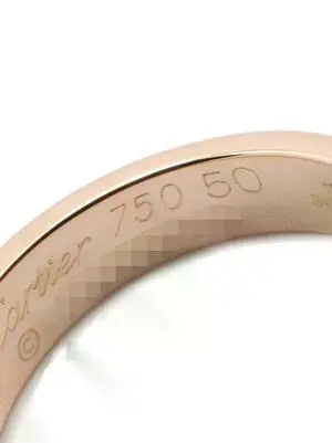 Cartier 18k Rose Gold Engraved Logo Band Ring