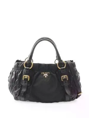 Prada 2000s Gaufre Buckled Tote Bag