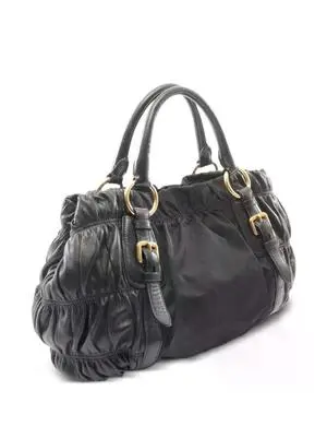 Prada Gaufre Buckled Tote Bag