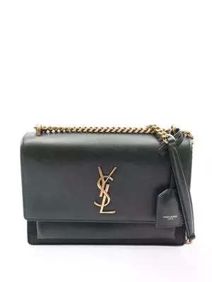 Saint Laurent 2010s Medium Sunset Chain Shoulder Bag - Green