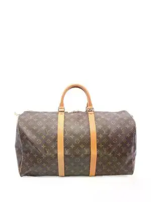 LOUIS VUITTON 1996 Keepall Monogram Boston Holdall Bag - Brown