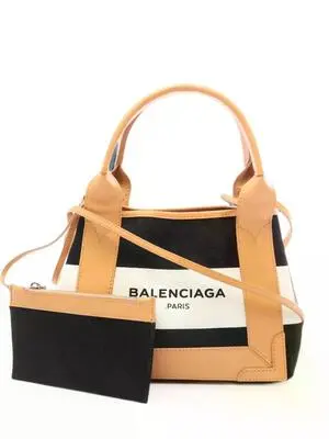 Balenciaga 2010s Navy Cabas Handbag - Black