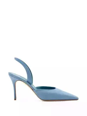 Manolo Blahnik Boreala Suede Pointed-toe Slingback Pumps