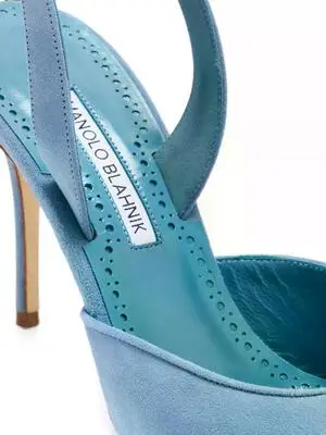Manolo Blahnik Boreala Suede Pointed-toe Slingback Pumps
