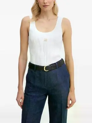 Luisa Spagnoli Ribbed Logo-embroidered Sleeveless Top