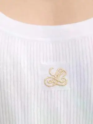 Luisa Spagnoli Ribbed Logo-embroidered Sleeveless Top