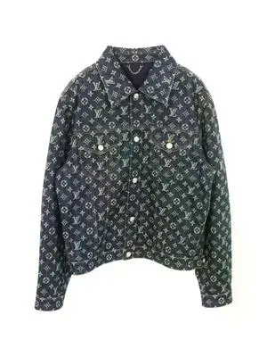 LOUIS VUITTON 2010s Monogram Jacquard Denim Jacket - Blue