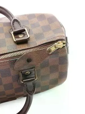 LOUIS VUITTON 2008 25 Damier Ebene Speedy Tote Bag