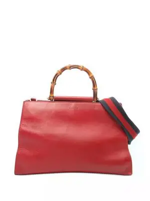 Gucci Bamboo Nym Fair Tote Bag - Red