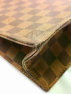 LOUIS VUITTON Sac Plat Damier Ébène Tote Bag - Brown