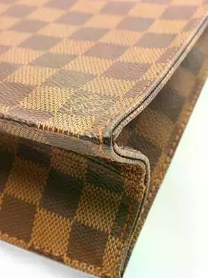 LOUIS VUITTON Sac Plat Damier Ébène Tote Bag - Brown