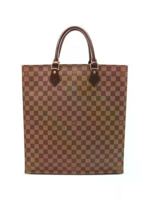 LOUIS VUITTON Sac Plat Damier Ébène Tote Bag - Brown