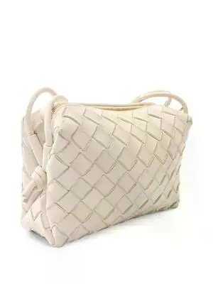 Bottega Veneta 2000s Intrecciato Loop Shoulder Bag - White