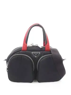 Prada 2010s Triangle-logo Two-way Handbag - Black