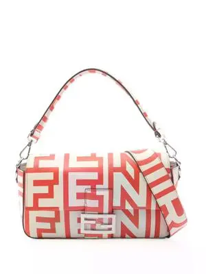 Fendi 2010s Mamma Baguette Leather Tote Bag - White