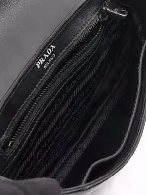 Prada 2010s Glacé Calf Studded Shoulder Bag