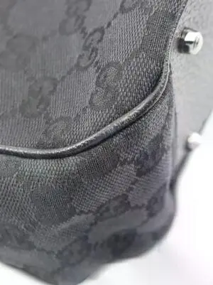 Gucci Gg Canvas Leather Trim Handbag