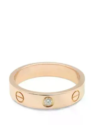 Cartier 18k Rose Gold Diamond Love Ring - Pink