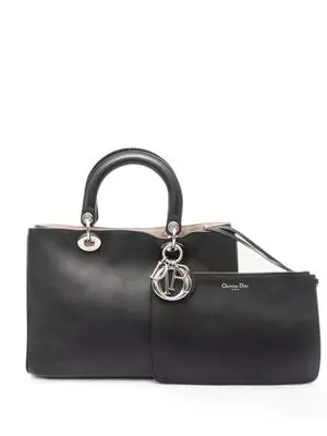 Dior 2010s Diorissimo Calf Leather Tote Bag - Black