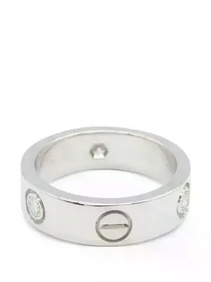 Cartier White Gold Diamond Love Ring - Silver
