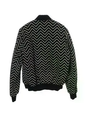 Saint Laurent 2010s Herringbone Bomber Jacket - Black