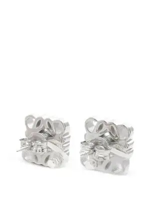 Loewe Anagram Signature Cutout Sterling Earrings - Silver