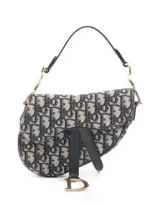 Dior 2010s Oblique Saddle Shoulder Bag - Blue