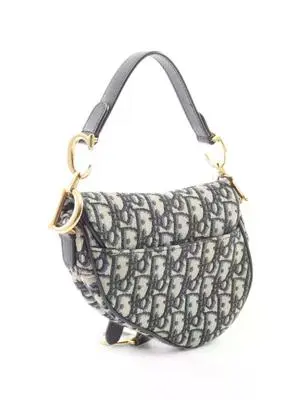 Dior 2010s Oblique Saddle Shoulder Bag - Blue