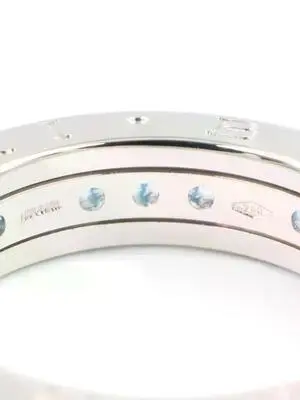 BVLGARI B.zero1 Ring With Blue Topaz In 18k White Gold
