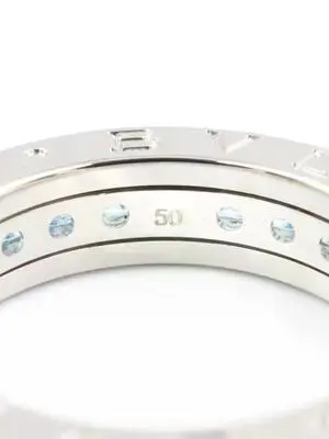 BVLGARI B.zero1 Ring With Blue Topaz In 18k White Gold