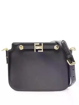 Fendi 2000s Small Touch Leather Shoulder Bag - Black