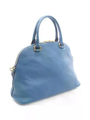 Prada 2010s Vitello Dino Tote Bag - Blue