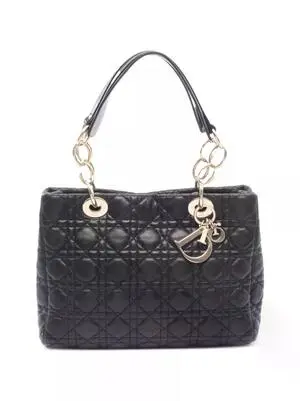 Dior 2000s Cannage Chain Tote Bag - Black