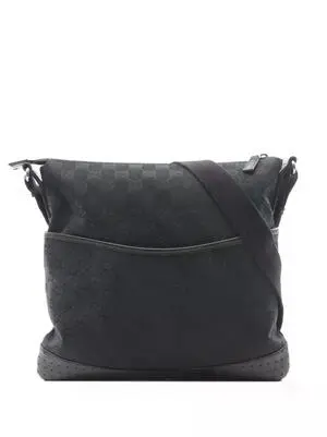 Gucci Gg Canvas Perforated Detail Cross Body Bag - Black