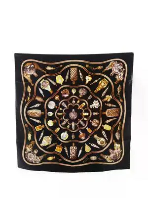 Hermès 2010s Bottle-print Scarf - Black