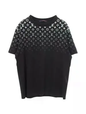 LOUIS VUITTON 2000s Monogram Gradient-pattern Cotton T-shirt - Black