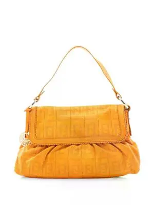 Fendi 2010s Zucca Punching Shoulder Bag - Orange
