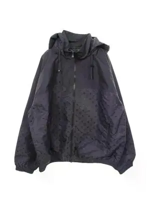 LOUIS VUITTON 2010s Shadow Monogram Windbreaker Jacket - Black