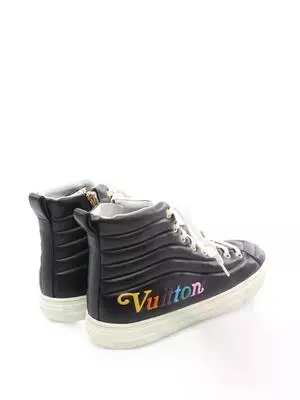 LOUIS VUITTON Quilted Leather High-top Sneakers - Black
